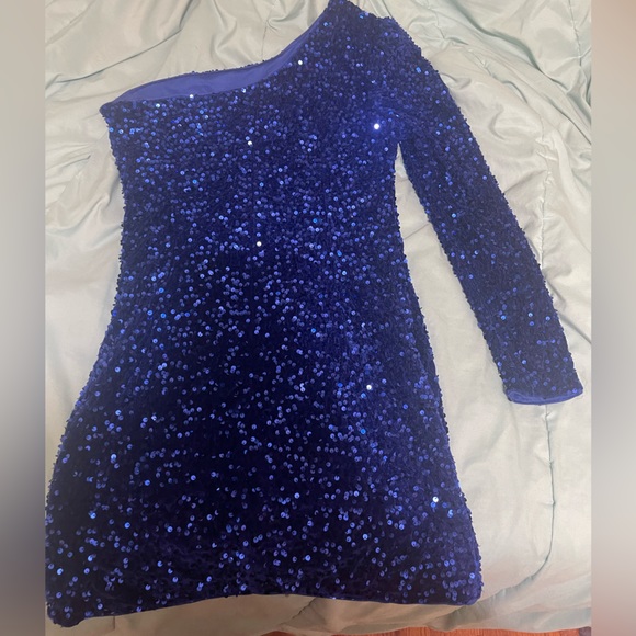 Dresses | Navy Blue Sequence Dress | Poshmark